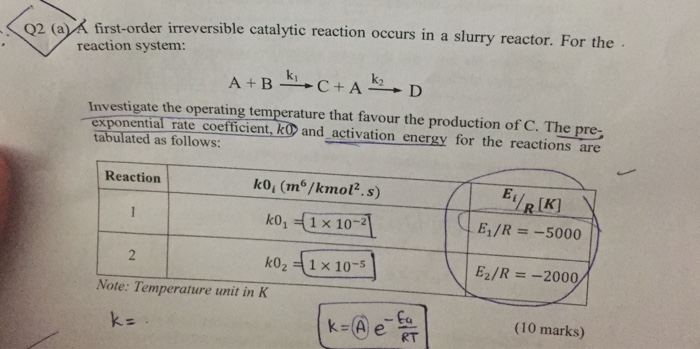 Solved first-order irreversible catalytic reaction occurs in | Chegg.com