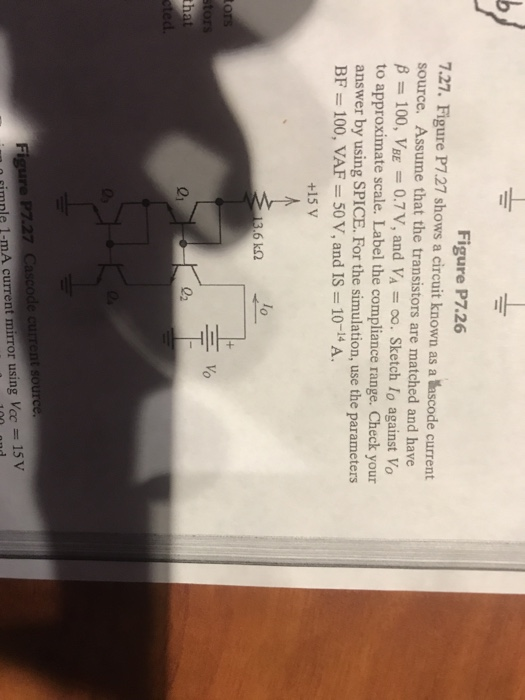 Solved Figure P7.26 7.27. Figure P1.27 shows a circuit known | Chegg.com