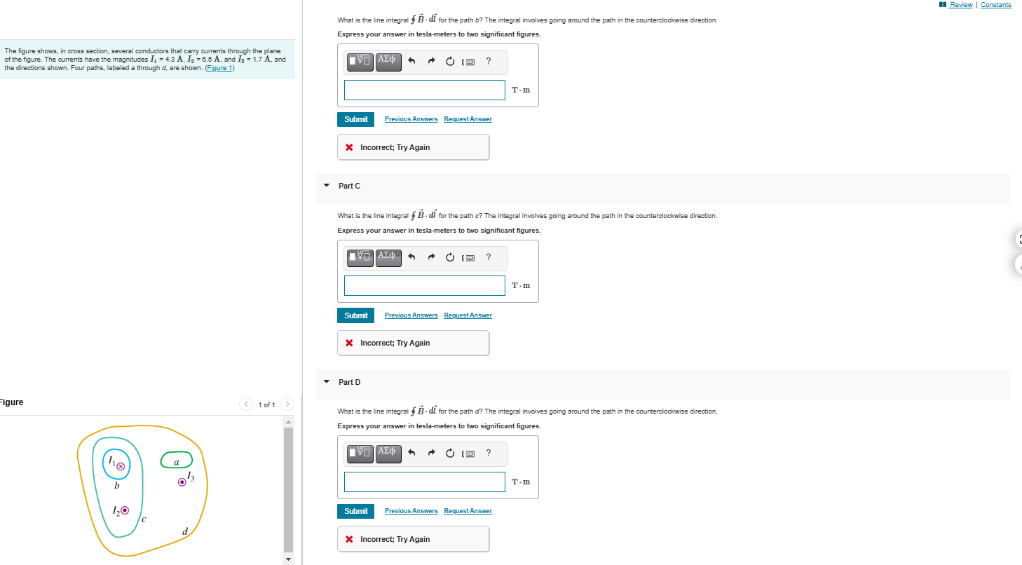 Solved What is ﻿the line integral o∫﻿﻿vec(B)*dvec(l) ﻿for | Chegg.com