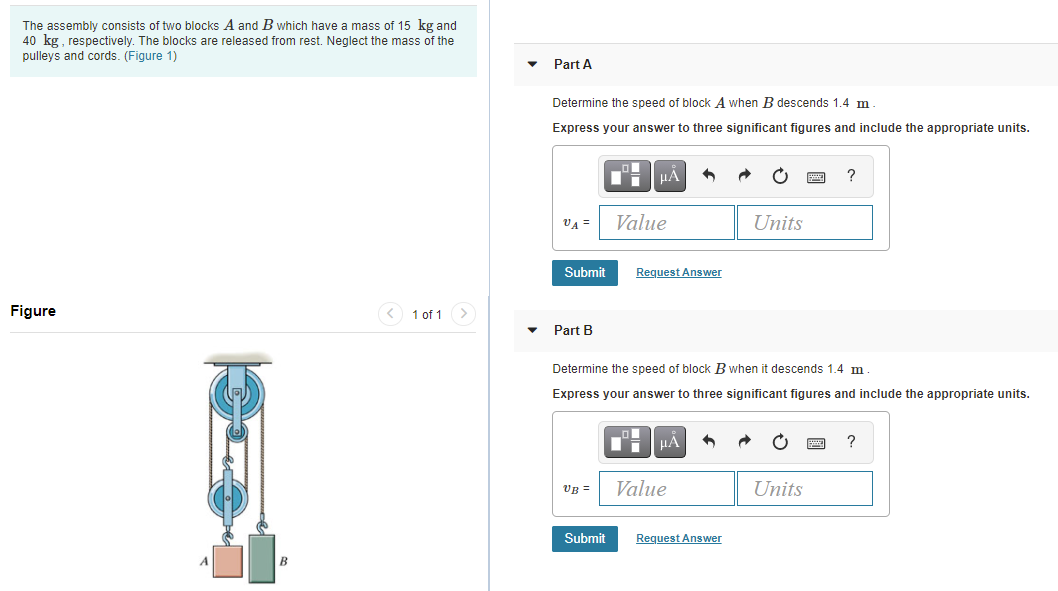Solved The assembly consists of two blocks A and B which | Chegg.com