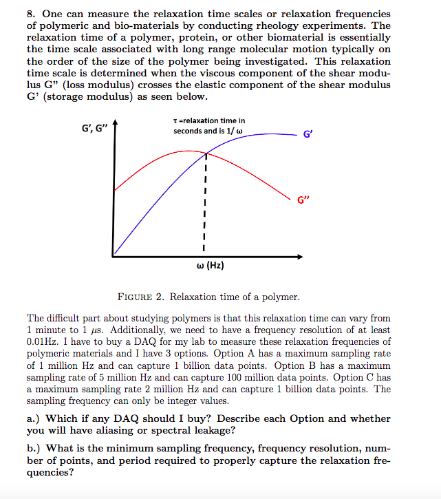 8. One can measure the relaxation time scales or | Chegg.com