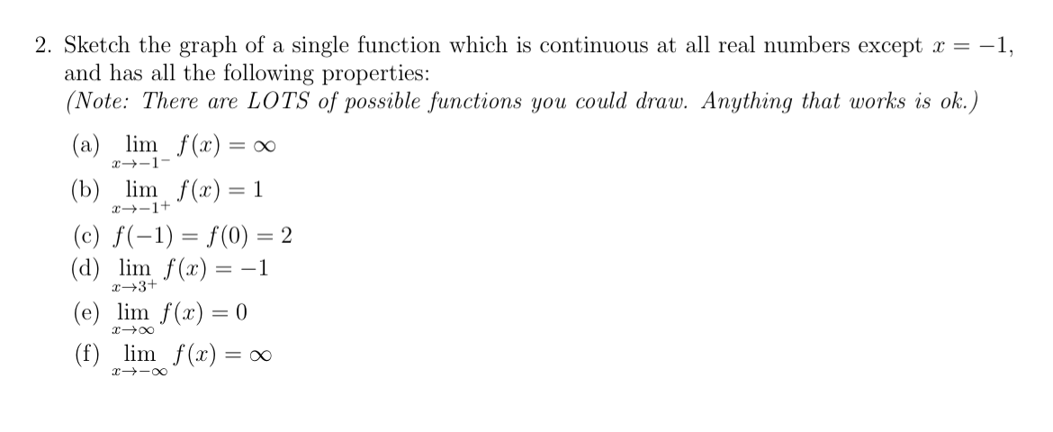 Solved 2. Sketch the graph of a single function which is | Chegg.com