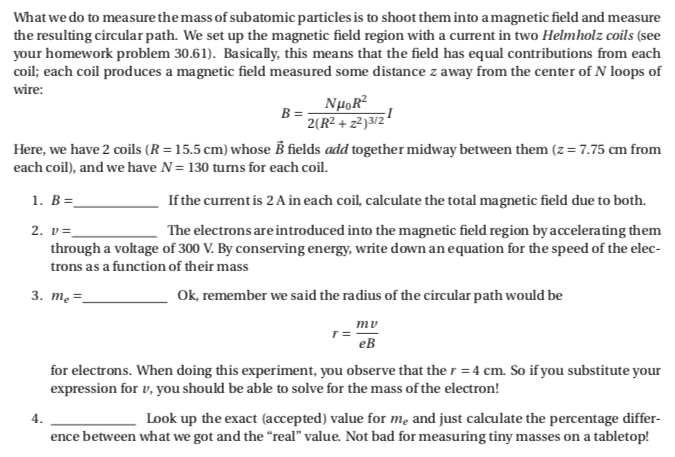 Solved What we do to measure the mass of subatomic particles | Chegg.com