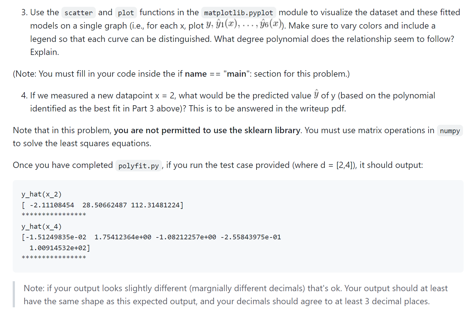 Solved Problem 1: Polynomial regression A common | Chegg.com