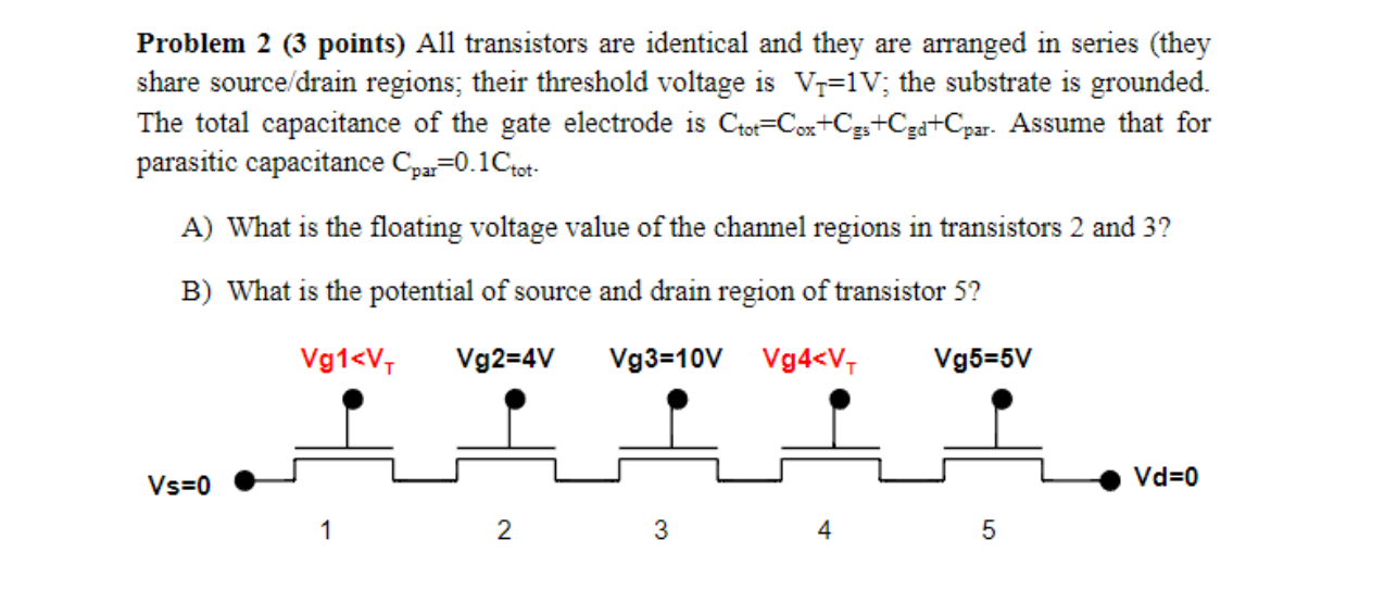 Solved Problem 2 (3 points) All transistors are identical | Chegg.com