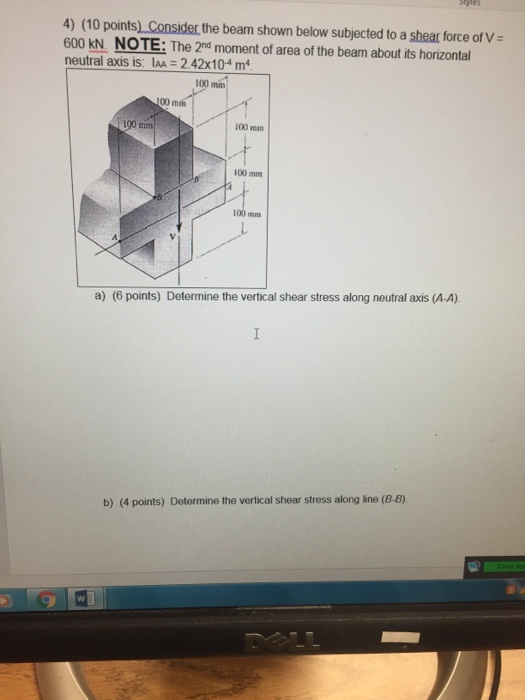 Solved Consider the beam shown below subjected to a shear | Chegg.com