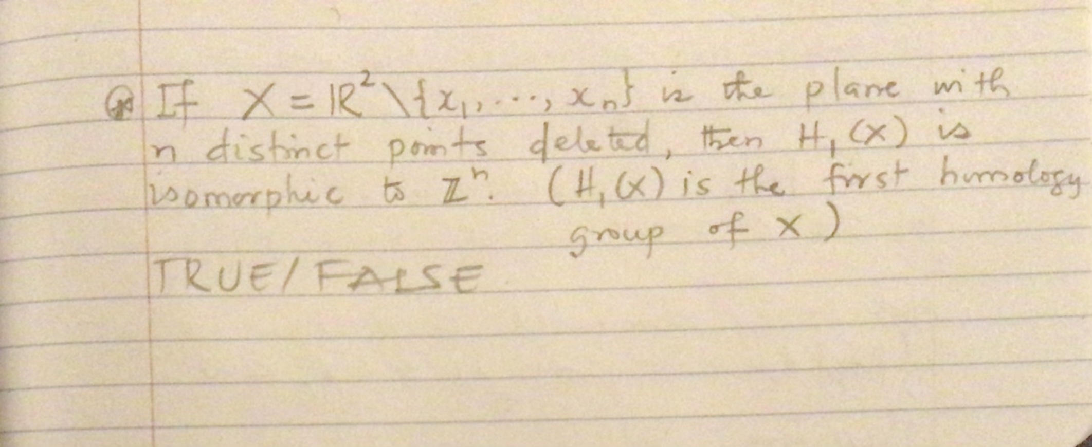 Solved (I) X=R2\{x1,…,xn} is the plane with n distinct | Chegg.com