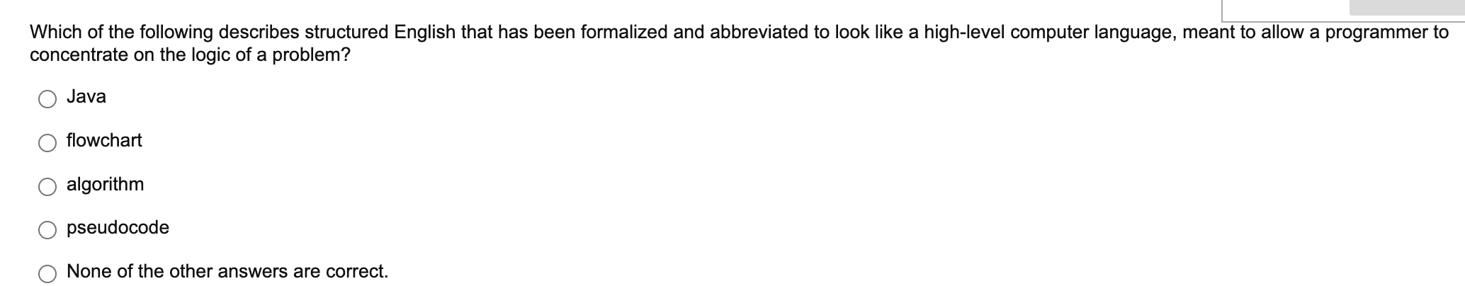 Solved Which of the following describes structured English | Chegg.com