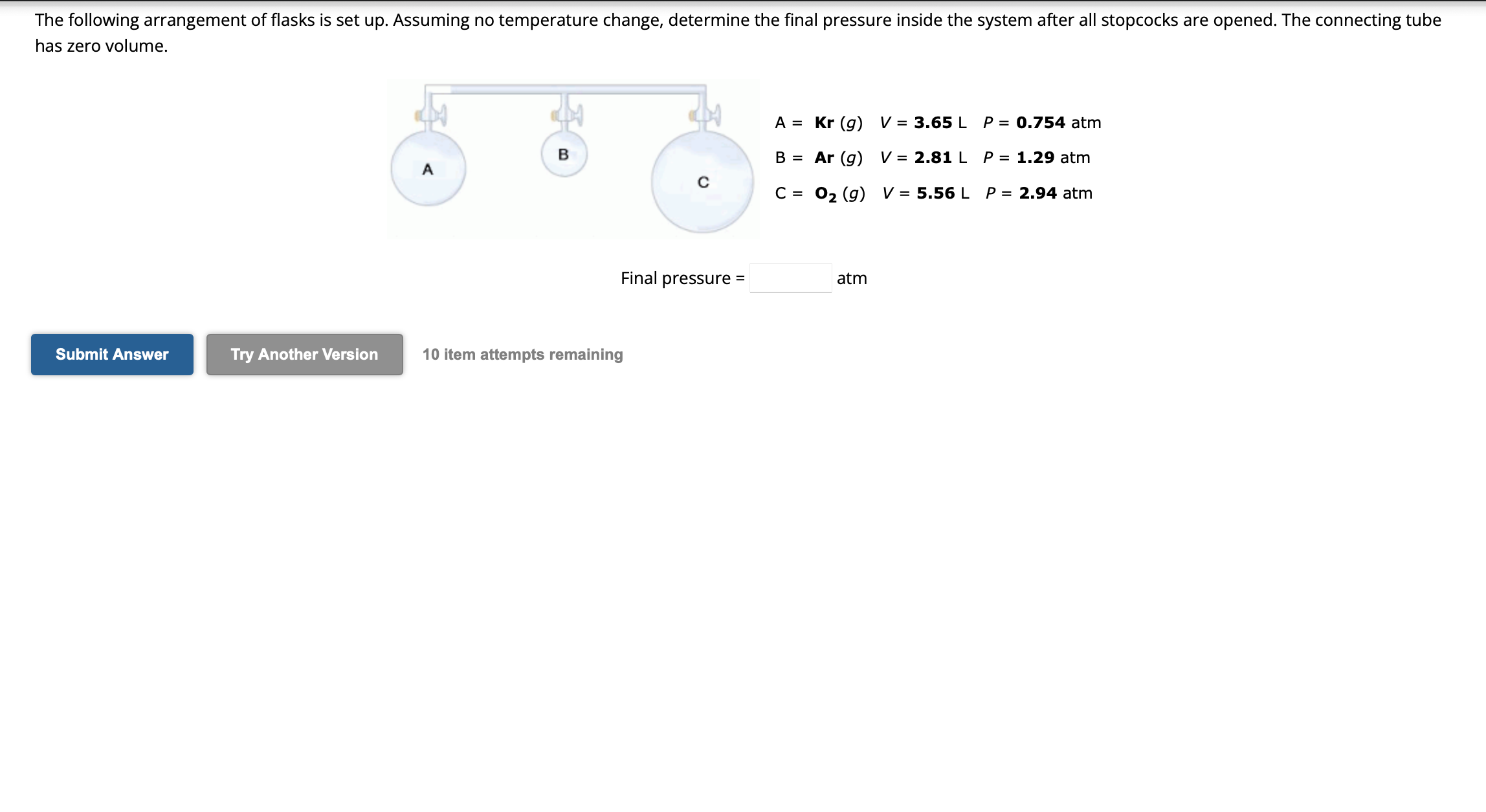 Solved The following arrangement of flasks is set up. | Chegg.com
