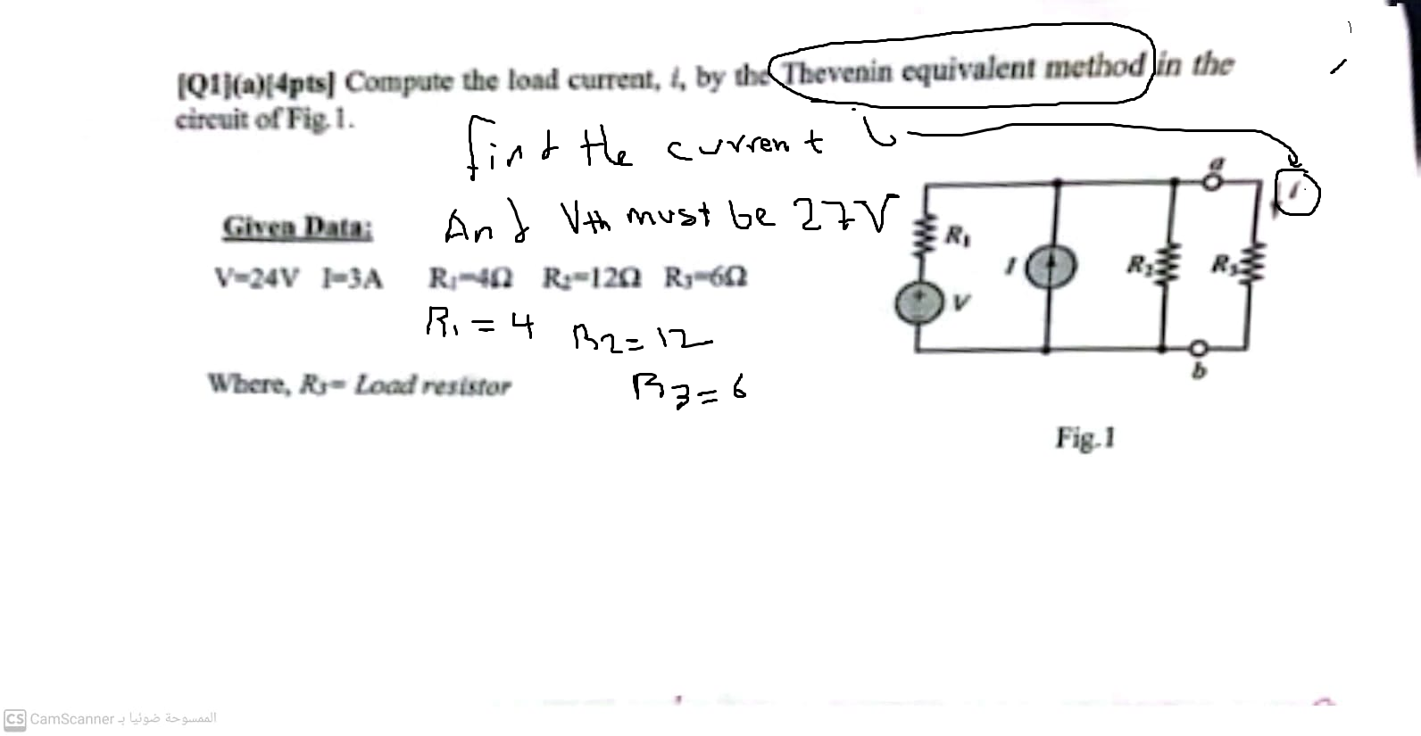 Solved [Q1](a)[4pts] Compute the load curreat, 4 , by the | Chegg.com