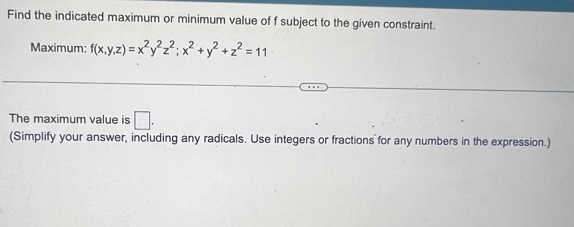 Solved Find the indicated maximum or minimum value of f | Chegg.com