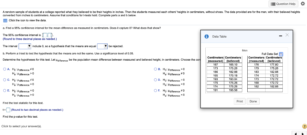 Solved Question Help O A random sample of students at a | Chegg.com Solved Question Help O A random sample of students at a | Chegg.com
