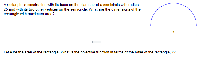 Solved A rectangle is constructed with its base on the | Chegg.com