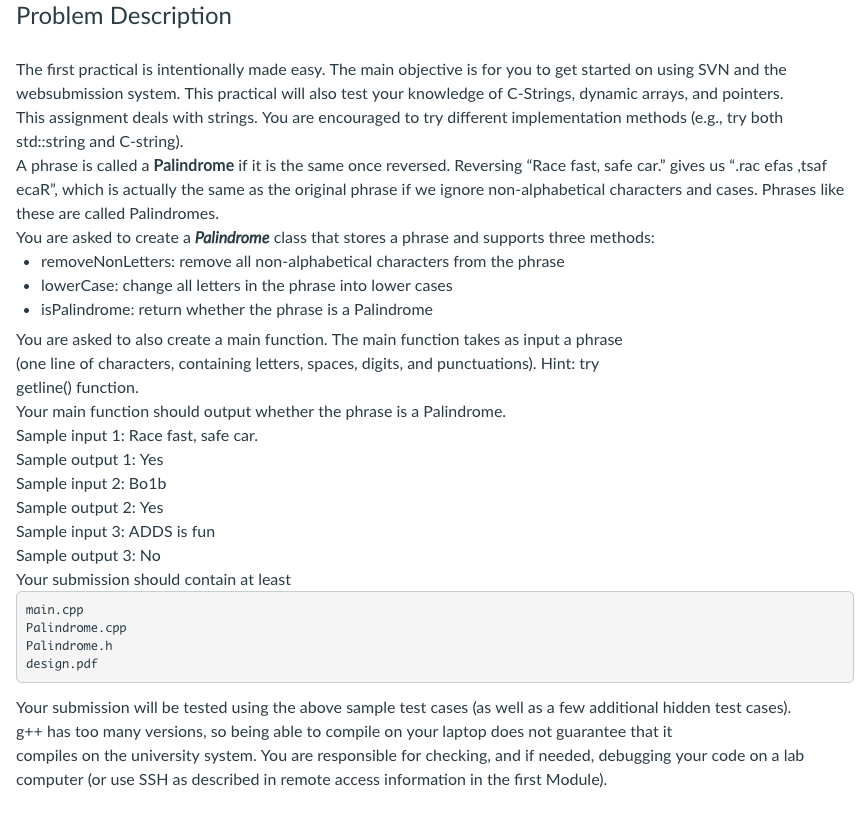 Solved Problem Description The first practical is | Chegg.com