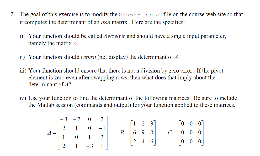 2. The goal of this exercise is to modify the Gauss | Chegg.com