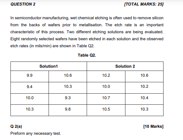 Solved In semiconductor manufacturing, wet chemical etching | Chegg.com