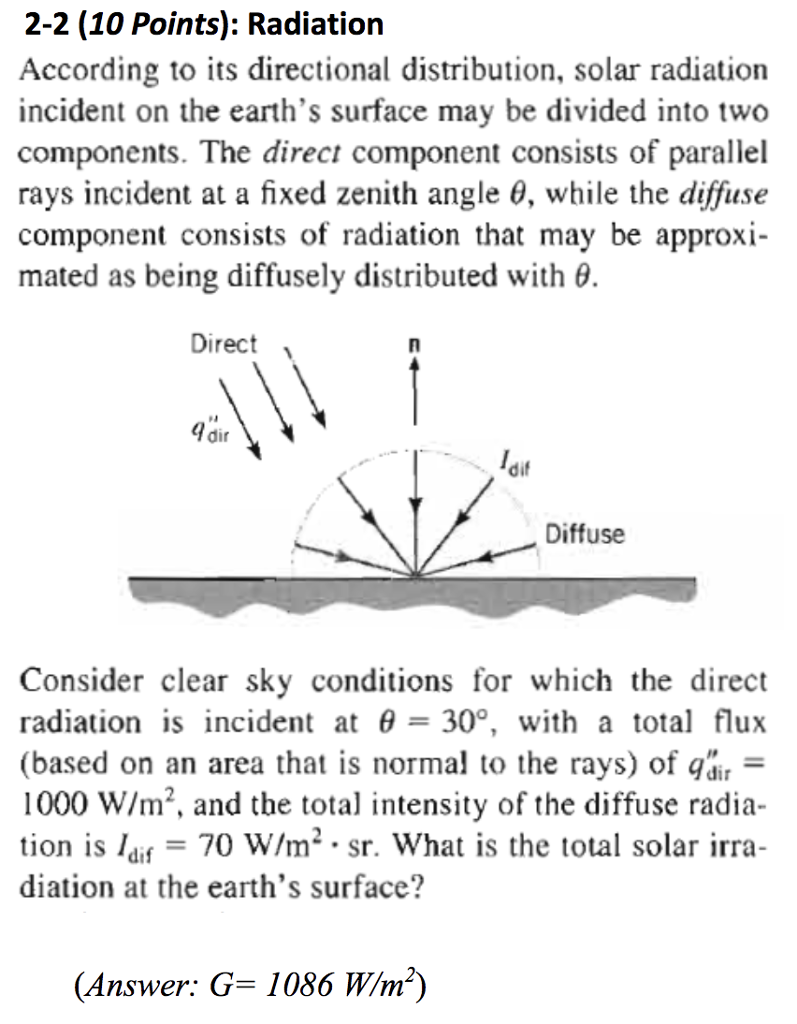 Solved 2-2 (10 Points): Radiation According to its | Chegg.com