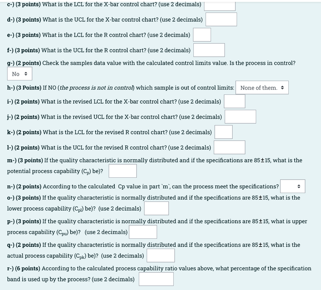 Solved Control charts for X and s are maintained on a | Chegg.com