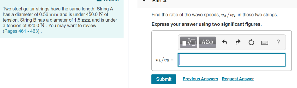 Solved Part A Two steel guitar strings have the same length. | Chegg.com