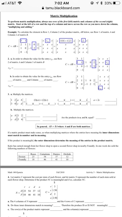Solved ..il AT&T令 7:02 AM tamu.blackboard.com Te perform | Chegg.com