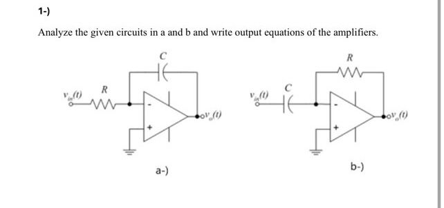 Solved 1-)Analyze the given circuits in a and b and write | Chegg.com
