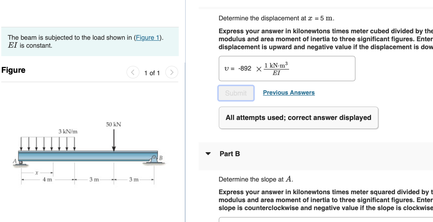 Solved The beam is subjected to the load shown in (Figure | Chegg.com