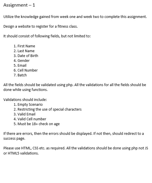 Solved Assignment - 1 Utilize the knowledge gained from week | Chegg.com