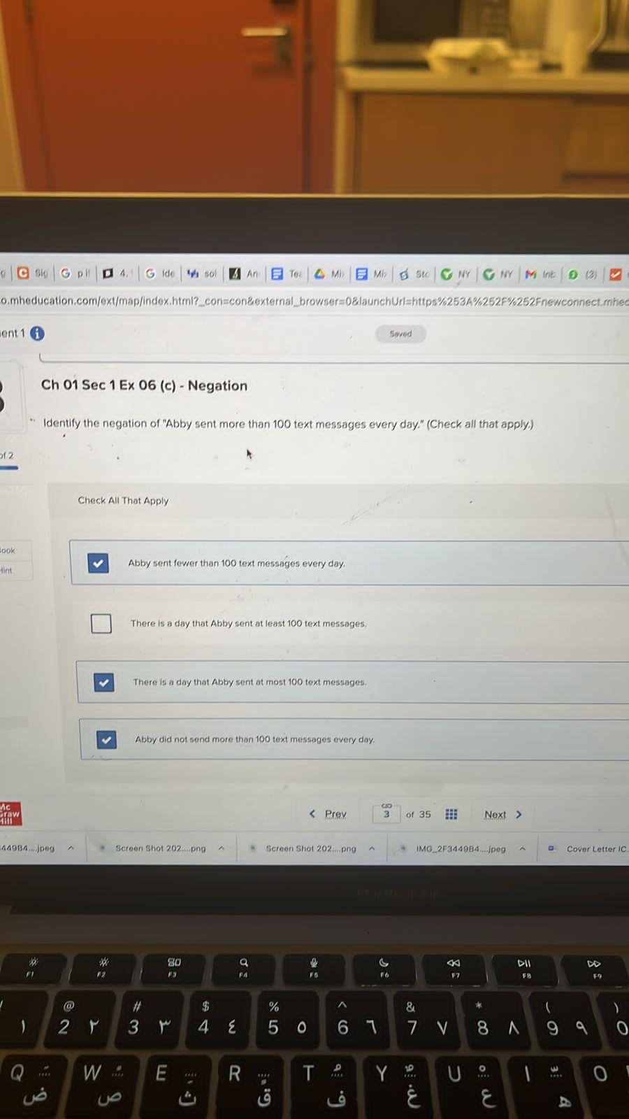 Solved ". Identify the negation of "Abby sent more than 100 | Chegg.com