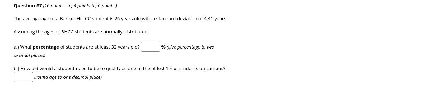 Solved Question #7 (10 points - a.) 4 points b.) 6 points ) | Chegg.com