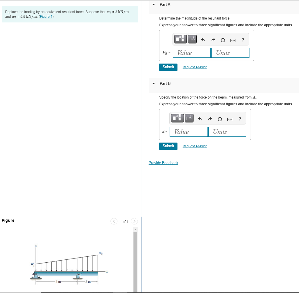 Solved Replace the loading by an equivalent resultant force. | Chegg.com