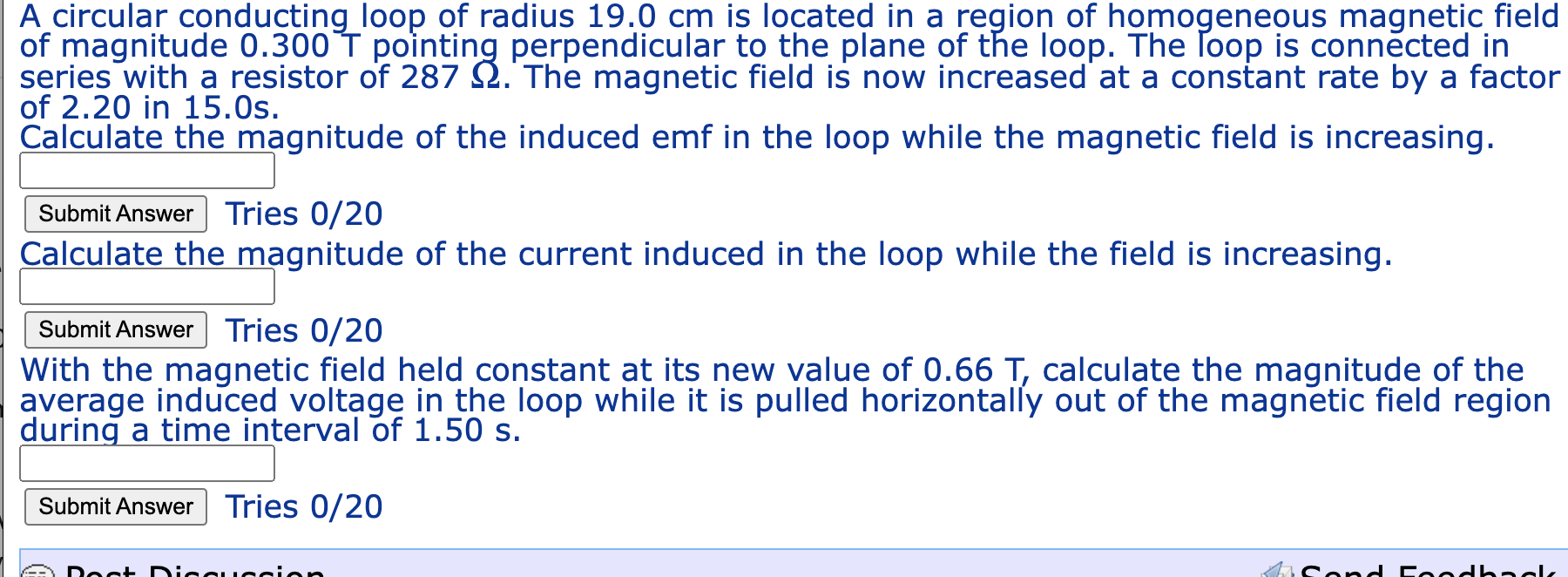 Solved A circular conducting loop of radius 19.0 cm is | Chegg.com