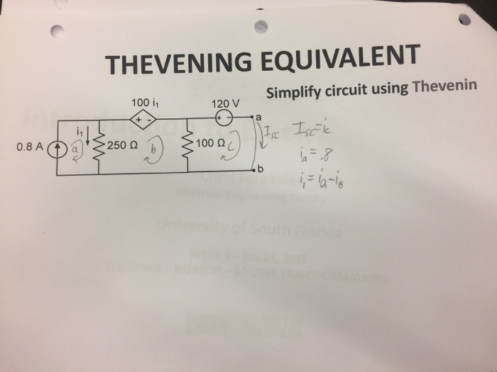 Solved THEVENING EQUIVALENT Simplify circuit using Thevenin | Chegg.com