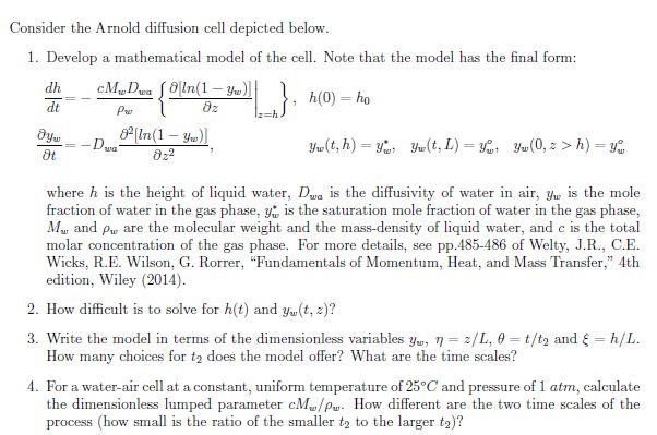 Consider the Arnold diffusion cell depicted below. 1. | Chegg.com