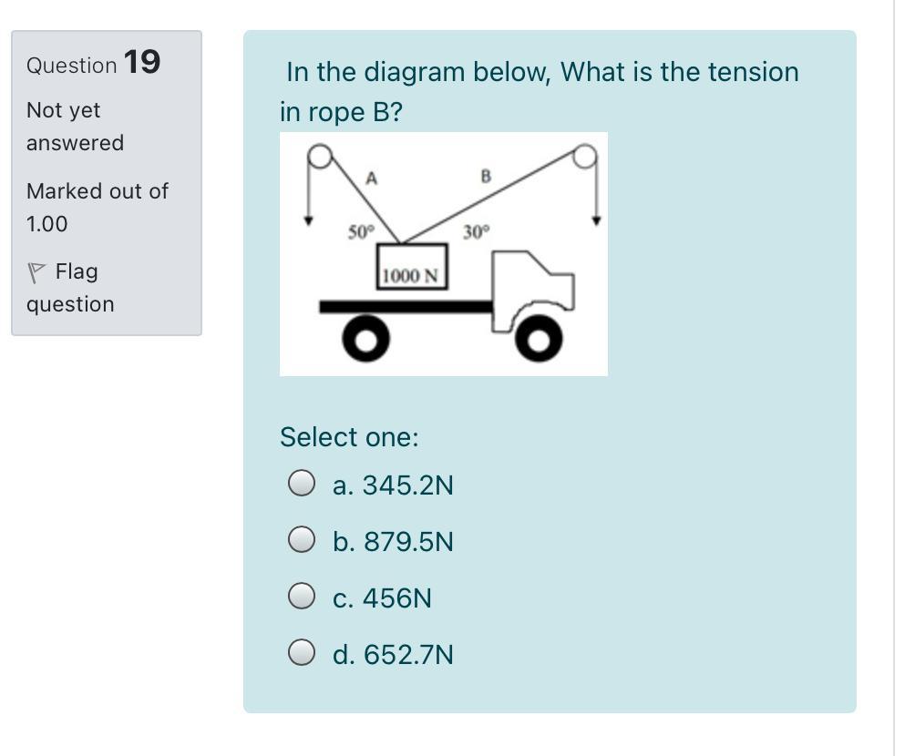 Solved Question 19 In the diagram below, What is the tension | Chegg.com