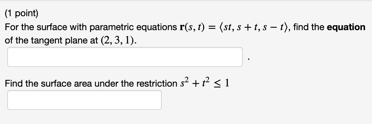 Solved For the surface with parametric equations | Chegg.com