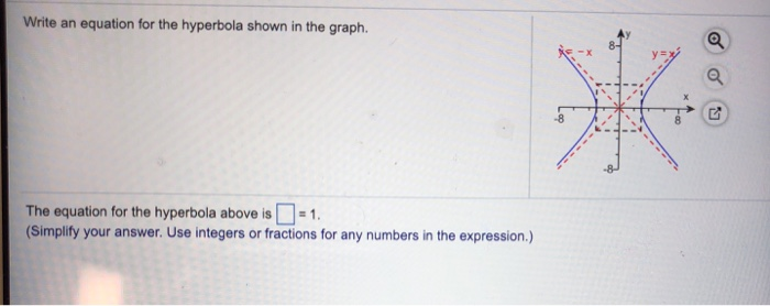 Solved Write an equation for the hyperbola shown in the | Chegg.com