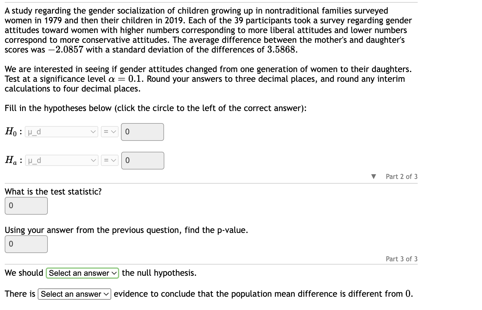 Solved We shouldreject, accept, or fail to reject the null | Chegg.com