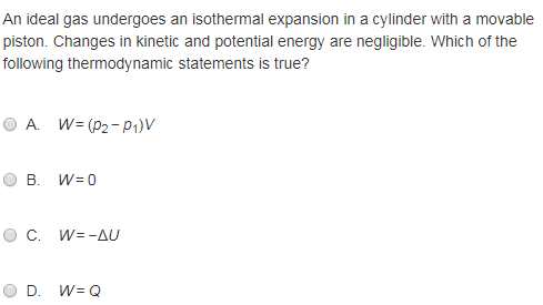 Solved An ideal gas undergoes an isothermal expansion in a | Chegg.com