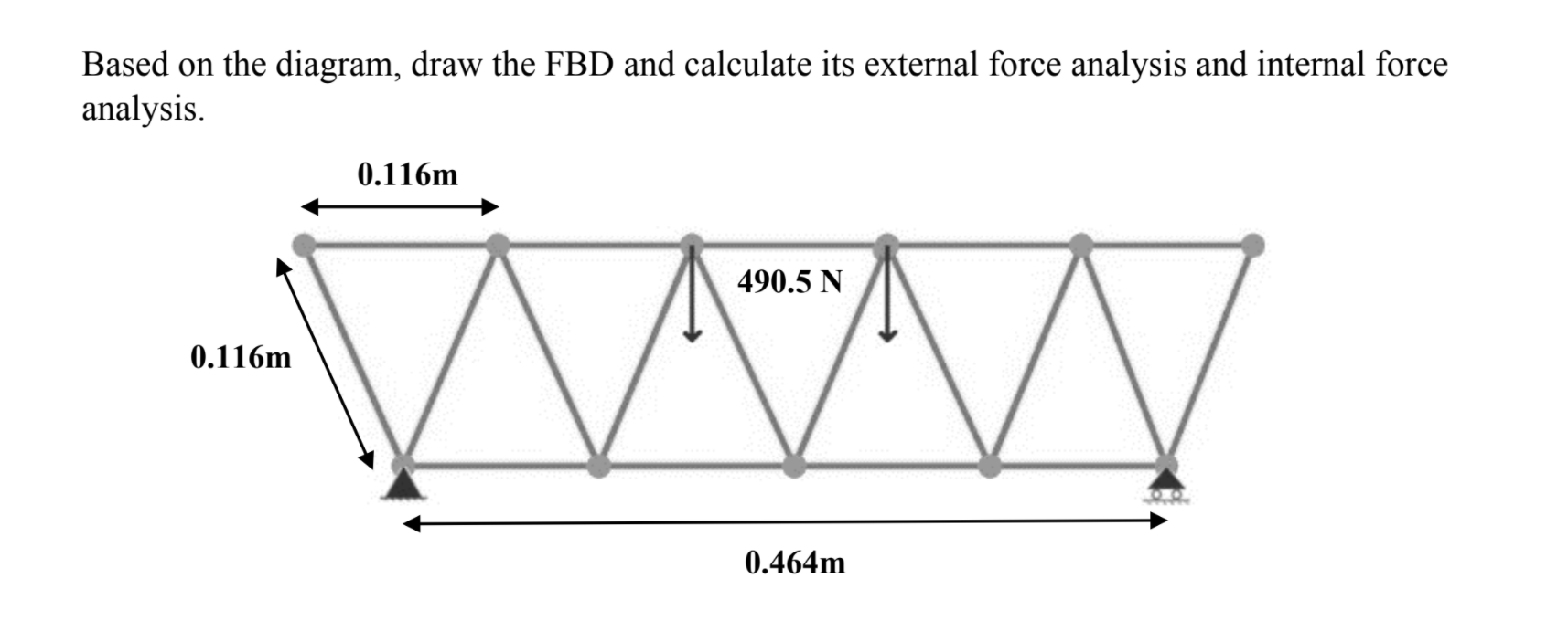 Solved Based on the diagram, draw the FBD and calculate its | Chegg.com