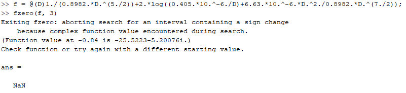 Solved 1 Matlab Fzero Function I Just Copied Some Matlab 1209