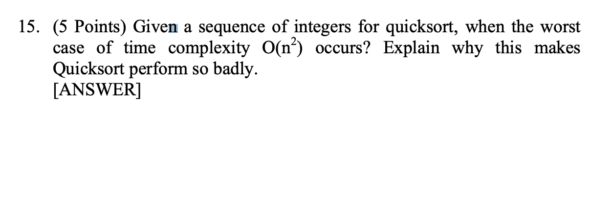 Solved 5. (5 Points) Given a sequence of integers for | Chegg.com