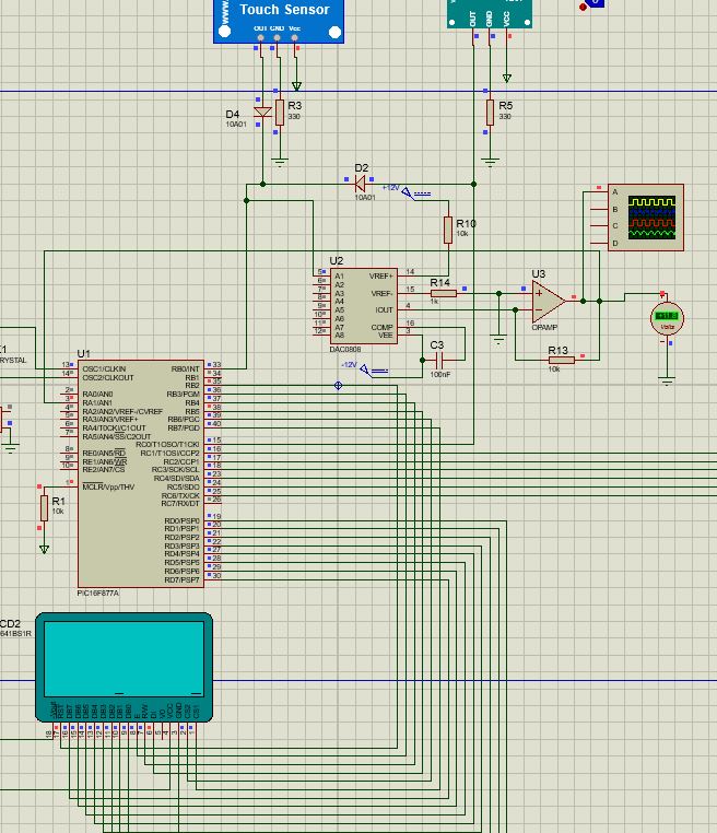 Solved In the circuit using the PIC 877A, ﻿the sensor output | Chegg.com