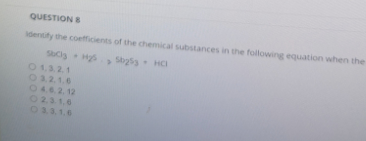 Solved ldentify the coefficients of the chemical substances | Chegg.com