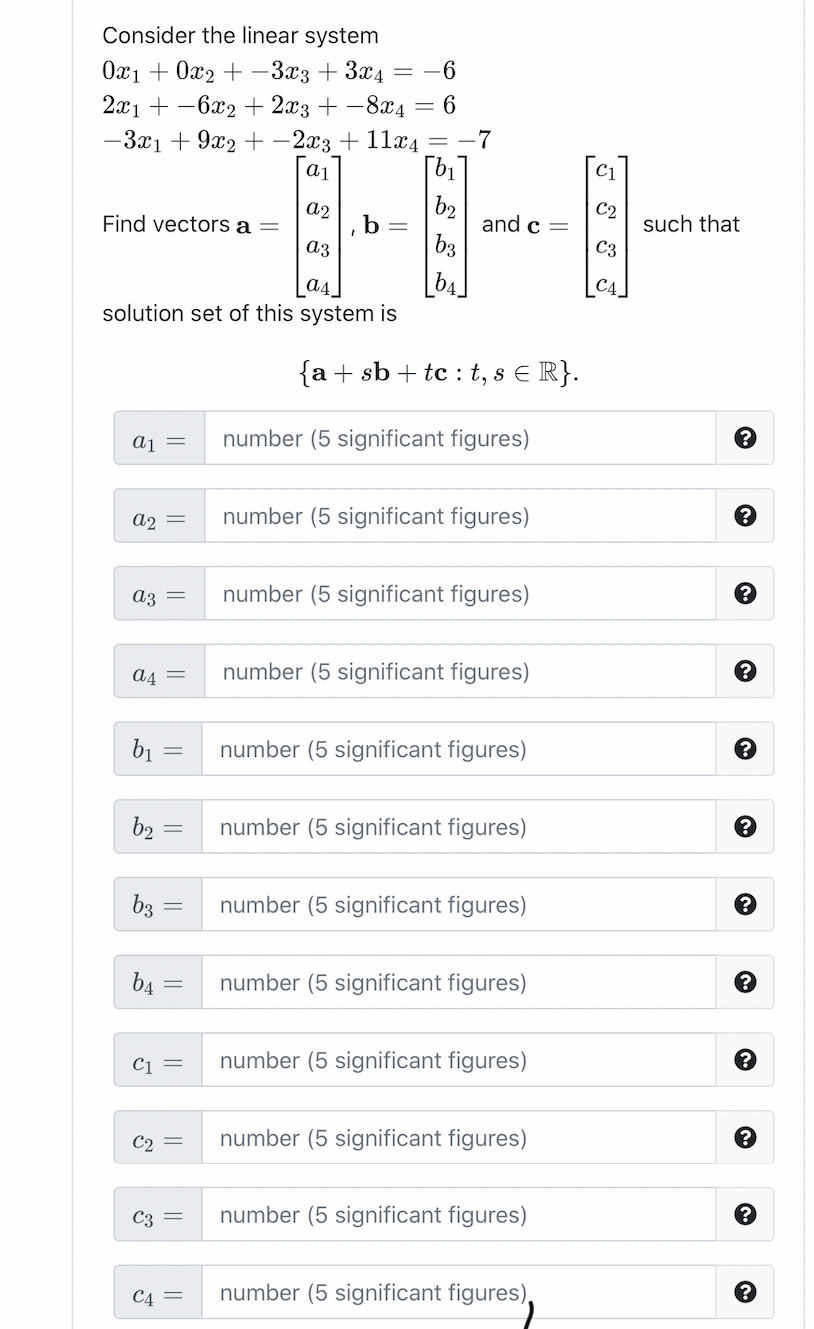 Solved Consider the linear system 0x1 + 0x2 + 3x3 + 3x4 = -6 | Chegg.com