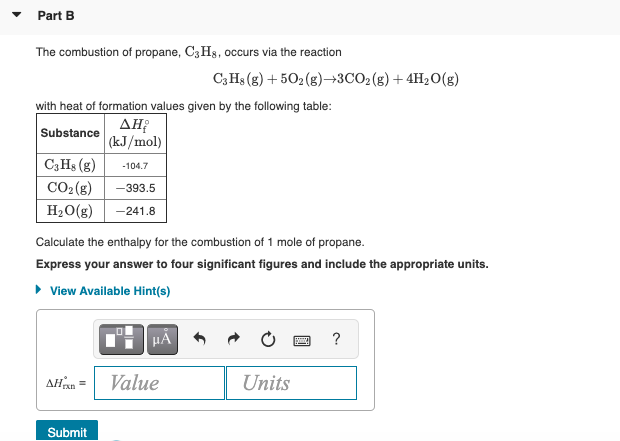 Solved Part A The standard heat of formation, AH, is defined | Chegg.com