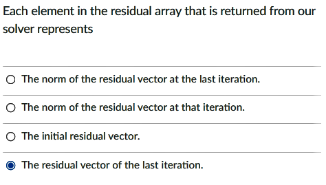 Solved Each element in the residual array that is returned | Chegg.com