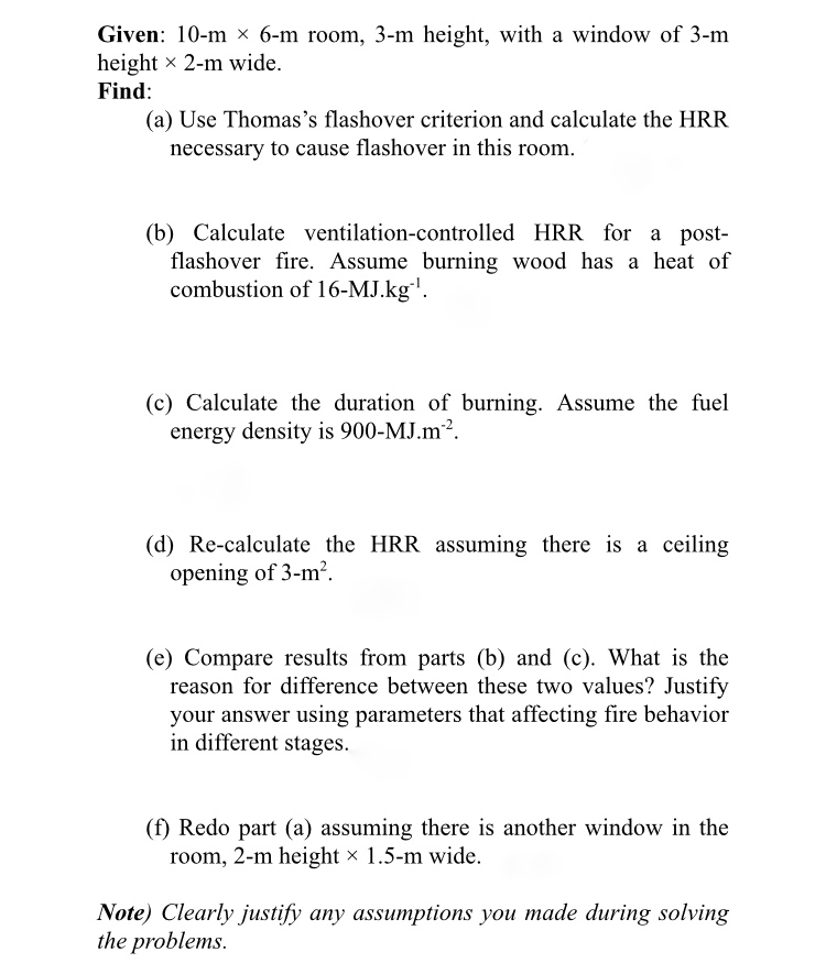 Given: 10-m x 6-m room, 3-m height, with a window of | Chegg.com