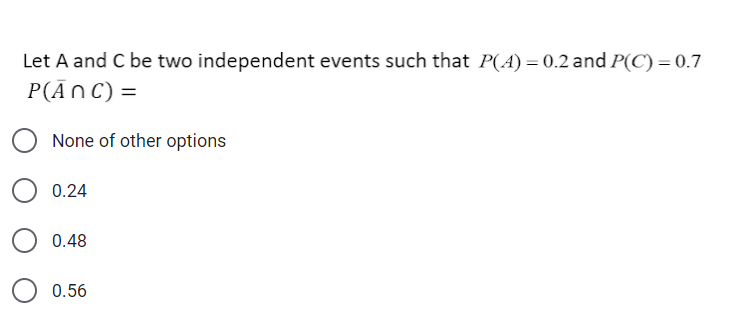 Solved Let A and C be two independent events such that P(A) | Chegg.com
