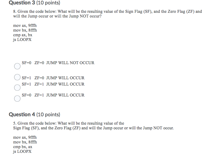 Solved Question 3 (10 points) 8. Given the code below: What | Chegg.com