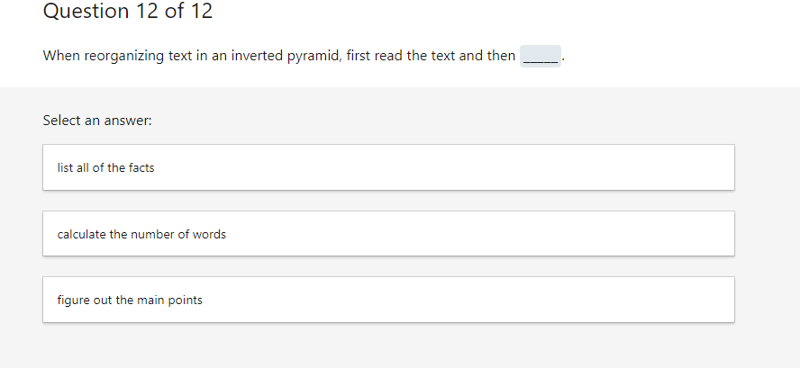 Solved When reorganizing text in an inverted pyramid, first | Chegg.com